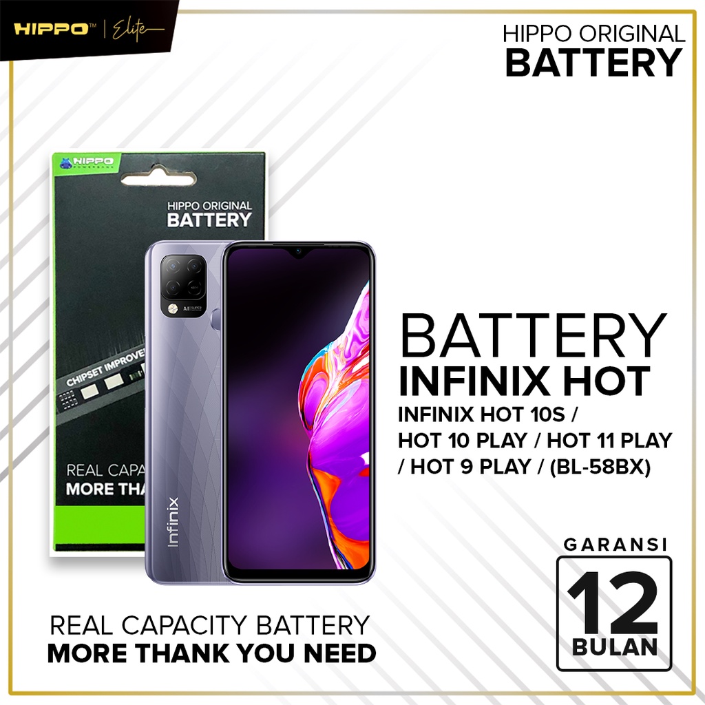 Jual Hippo Baterai INFINIX BL-58BX 5960mAh HOT 10S HOT 10 PLAY HOT 11 ...