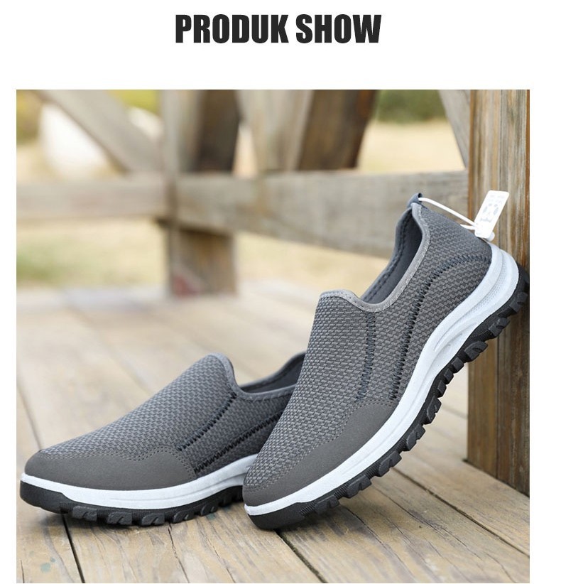 Jual Leedoo Sepatu Slip On Pria Sneakers Pria Casual Running Shoes Sepatu Kanvas Black MC603 ...