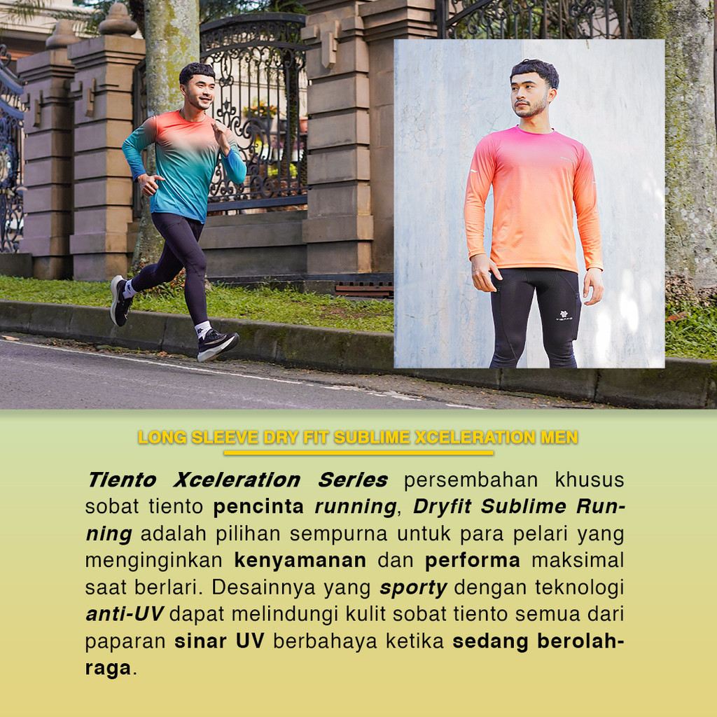 Jual Tiento Jersey Running Anti UV Baju Olahraga Lari Pria Lengan ...
