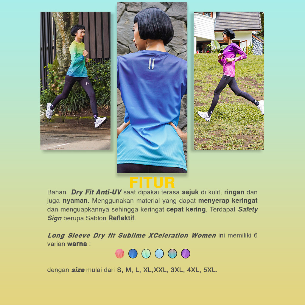 Jual Tiento Jersey Running Anti UV Kaos Olahraga Lari Wanita Lengan ...