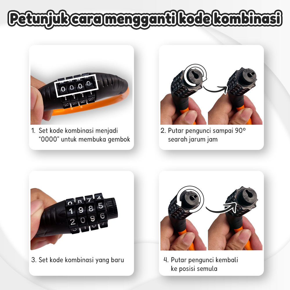 Jual World Home Kunci Gembok Sepeda Anti Maling Kode Angka Lock ...