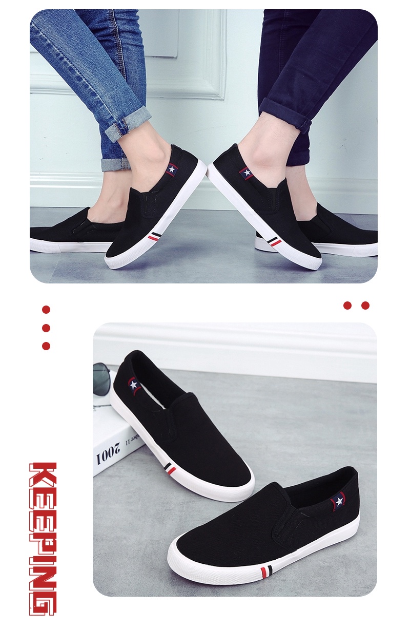 Jual Keeping Sepatu Slip On Pria Sepatu Hitam Cowok Kanvas Sneakers Slop Wakai Casual Spatu ...