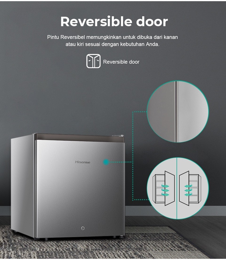 Jual Hisense Kulkas RR58D4IGN Refrigerator Mini Bar Kapasitas 42L Warna ...
