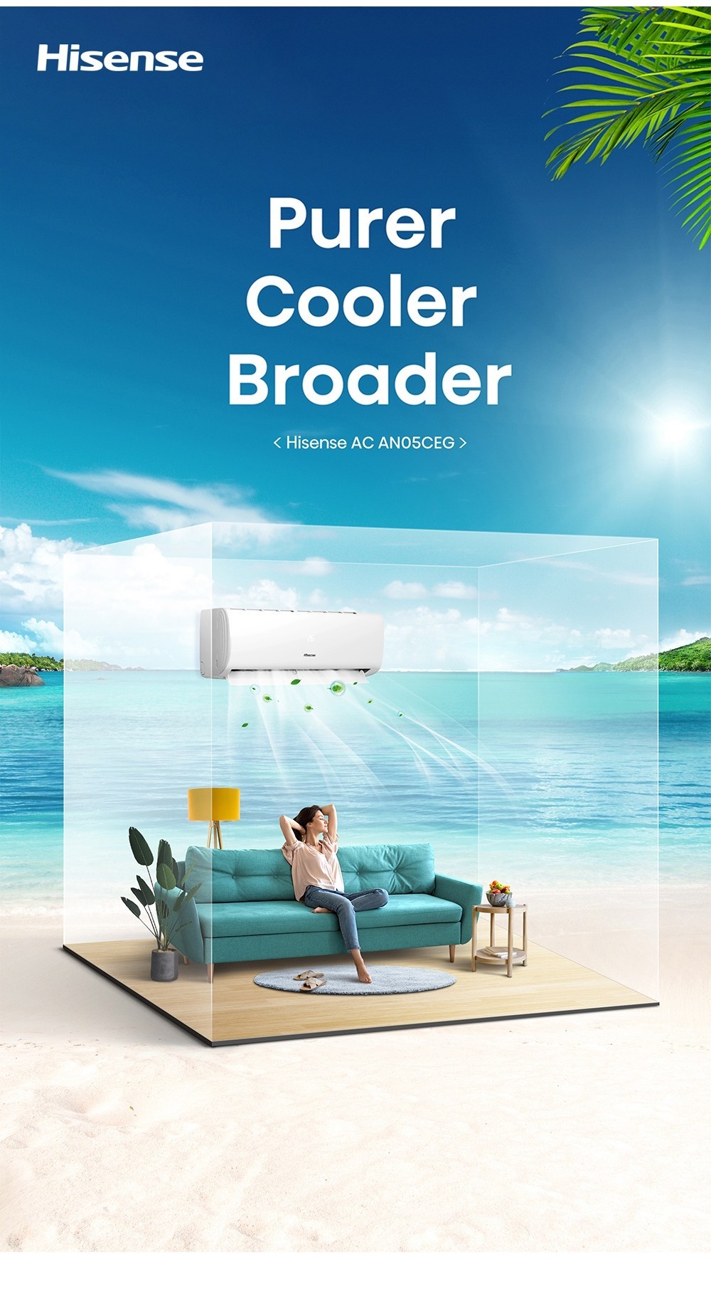 Jual Hisense AC AN05CEG Standard 1/2 PK (0.5 PK) Dingin Kilat Cocok ...