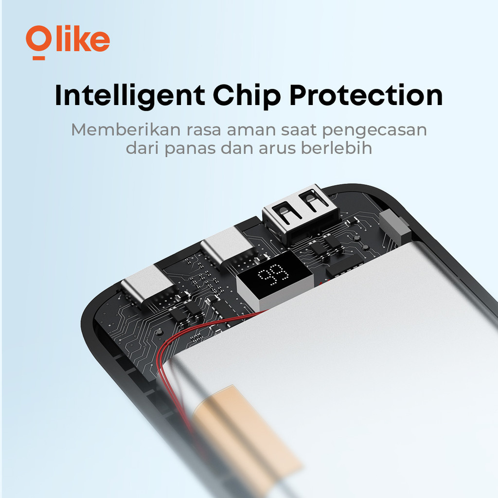 Jual OLIKE Powerbank P106 10000mAh 5V 2.4A Built in Cable with LED ...
