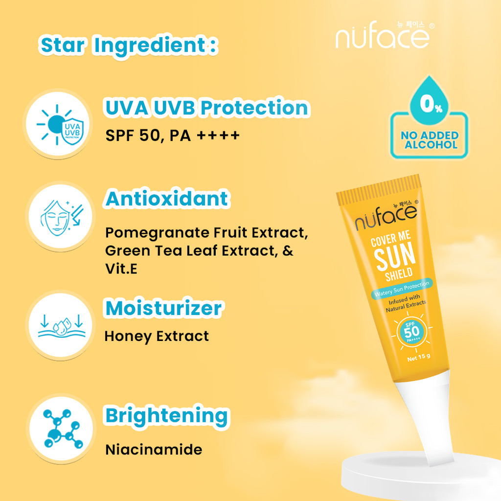 Jual Nuface Sunscreen Cover Me Sun Shield SPF 50 PA++++ 15gr | Shopee ...