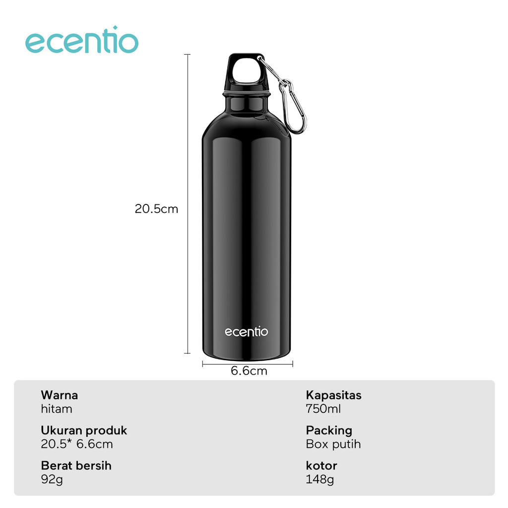 Jual ecentio botol 750ml-1000ml aesthetic Sports outdoor botol minum ...