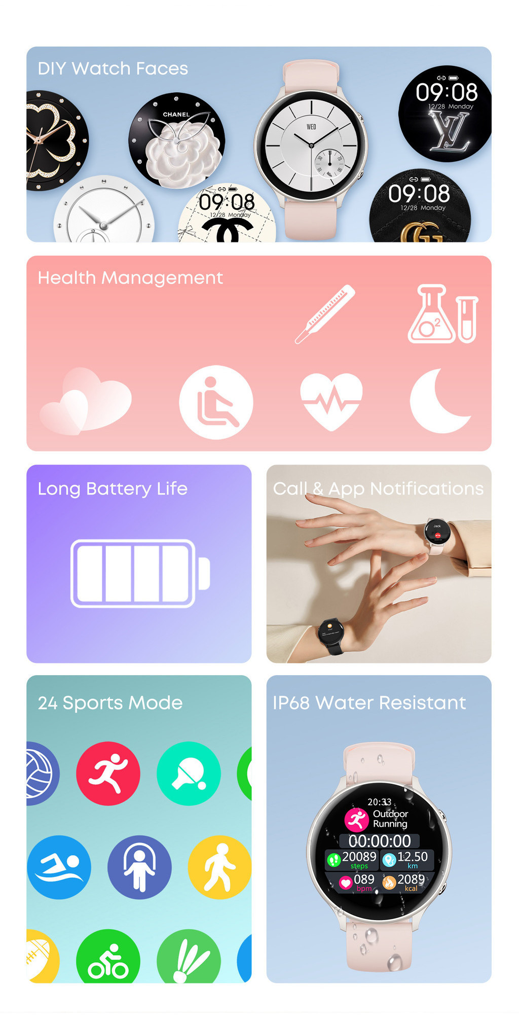 Jual Olike Smartwatch FW1 Watch SE 20mm Bluethooth Call Water Resistant ...