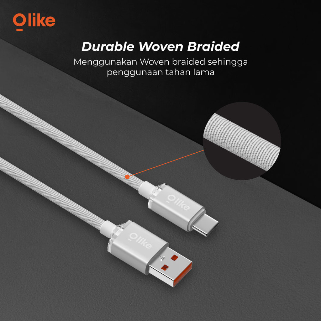 Jual Olike Diamond Data Cable D110 Woven Braided Micro USB Type-C ...