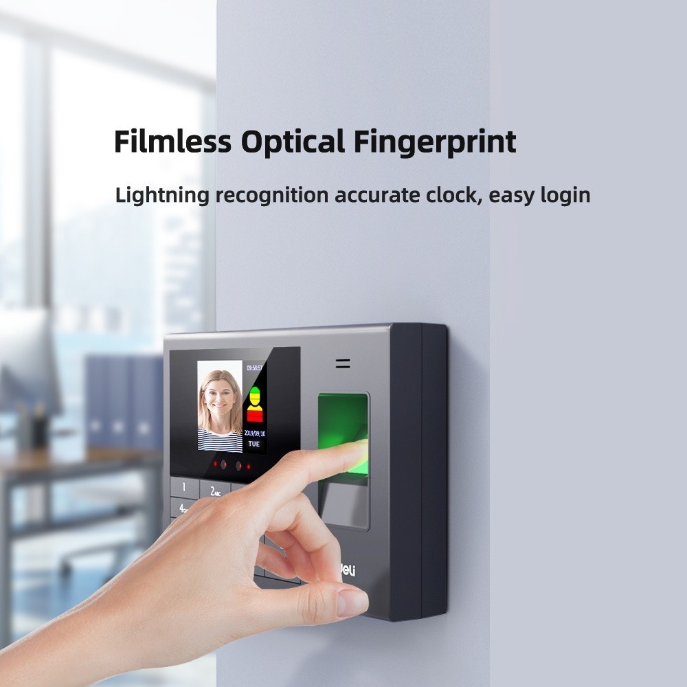 Jual Deli Mesin Absensi Sidik Jari Deteksi Wajah 1000 Sidik Jari 200 Wajah Attendance Machine ...