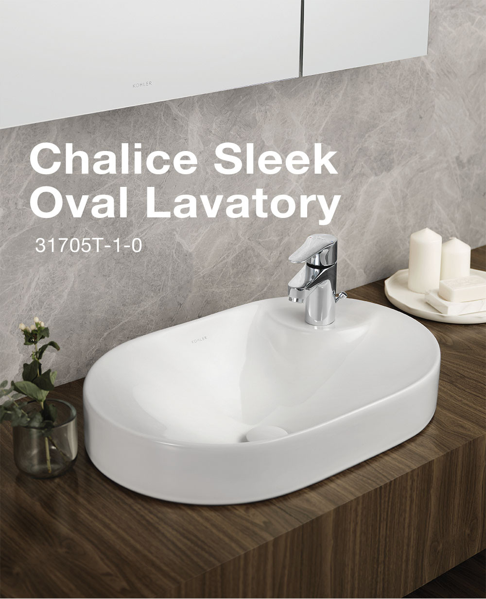 Jual KOHLER Wastafel Chalice Sleek Oval Vessel with Faucet Deck / Lavatory 31705T-1-0 | Shopee ...