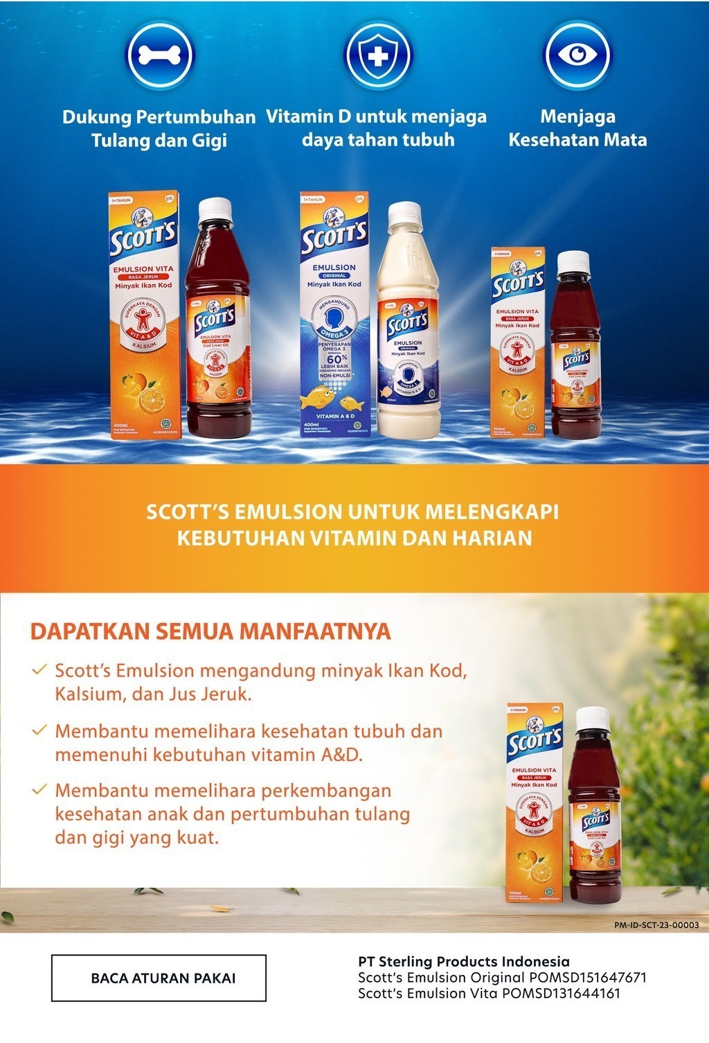 Jual Scott's Vitamin dengan Omega 3, Vitamin A dan D + Kalsium Vita ...