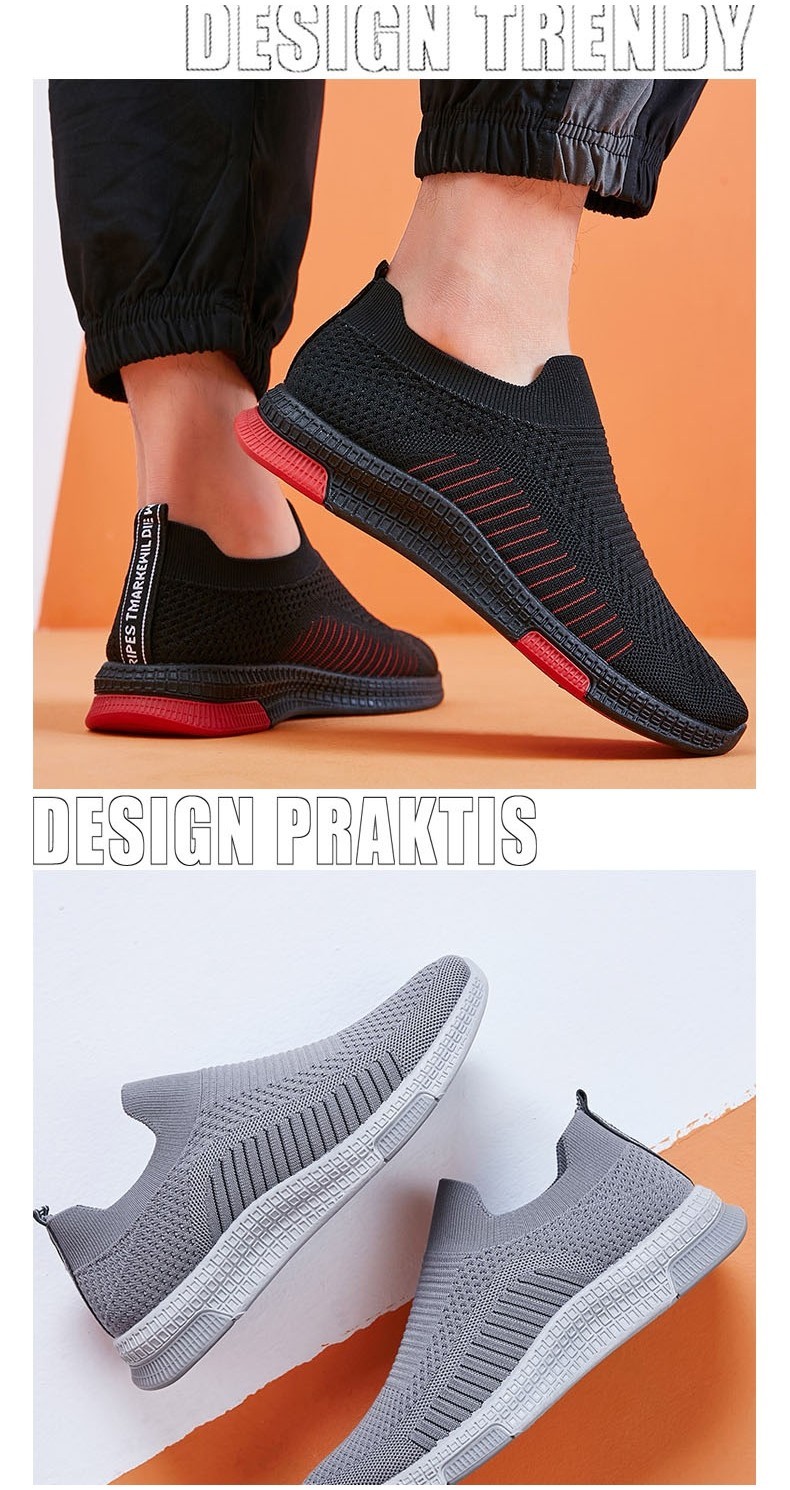 Jual Leedoo Slip On Pria Sepatu Olahraga Casual Sneakers Running Sport Shoes Hitam Kekinian ...