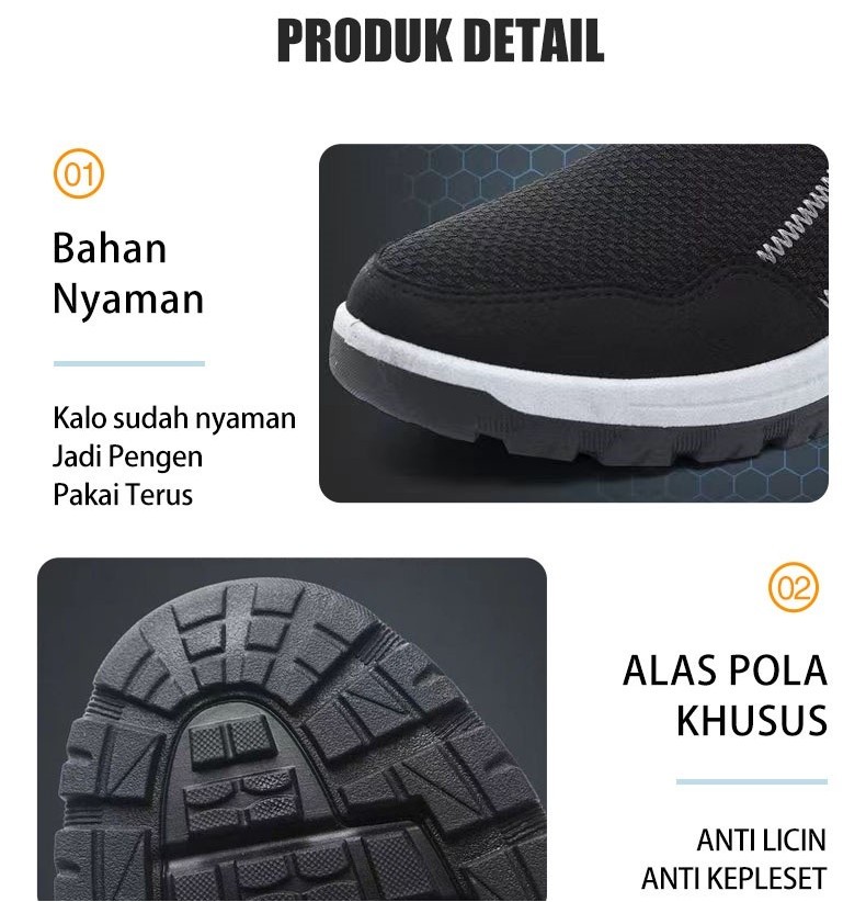 Jual Leedoo Slip On Pria Sepatu Sneakers Pria Casual Running Shoes Sepatu Dewasa Shoes Natural ...