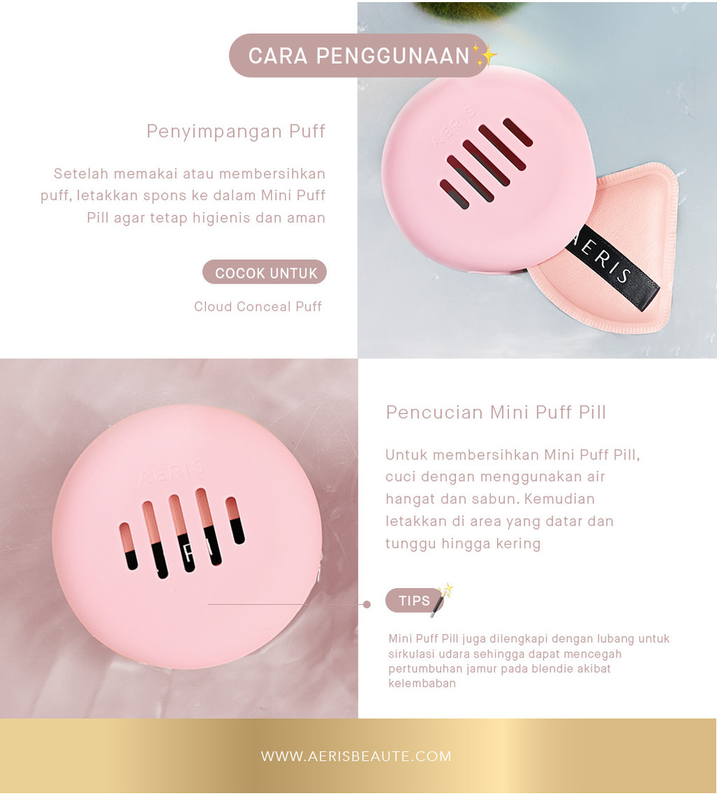 Jual Aeris Beauté Mini Puff Pill | Case Pelindung Tempat Penyimpanan ...