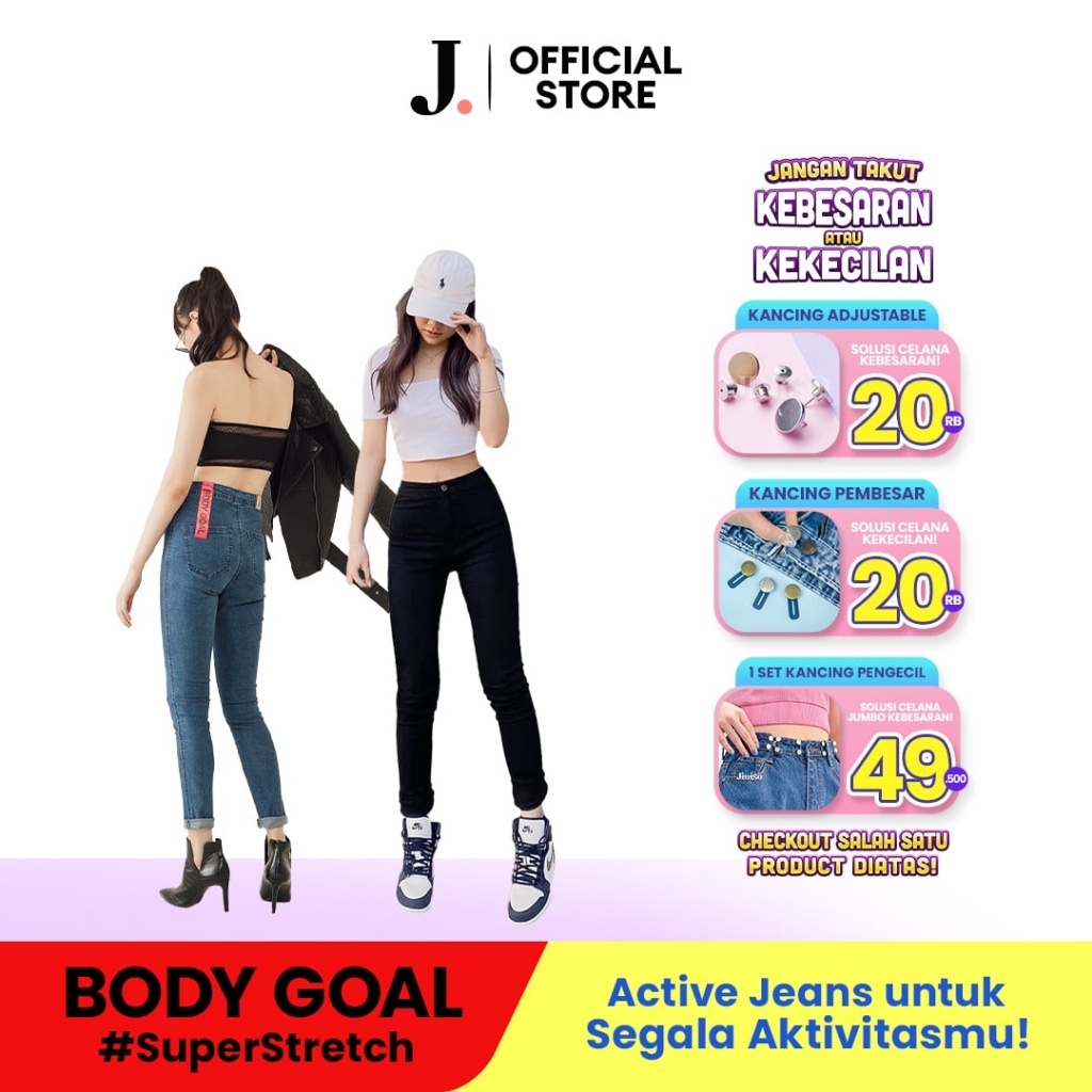 Jual JINISO - Highwaist Body Goal Jeans | Shopee Indonesia