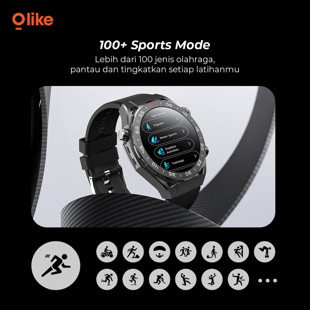 Jual Olike Smart Watch Atlas FM01 HD Display 1.39 Inch IP68 Bluetooth ...