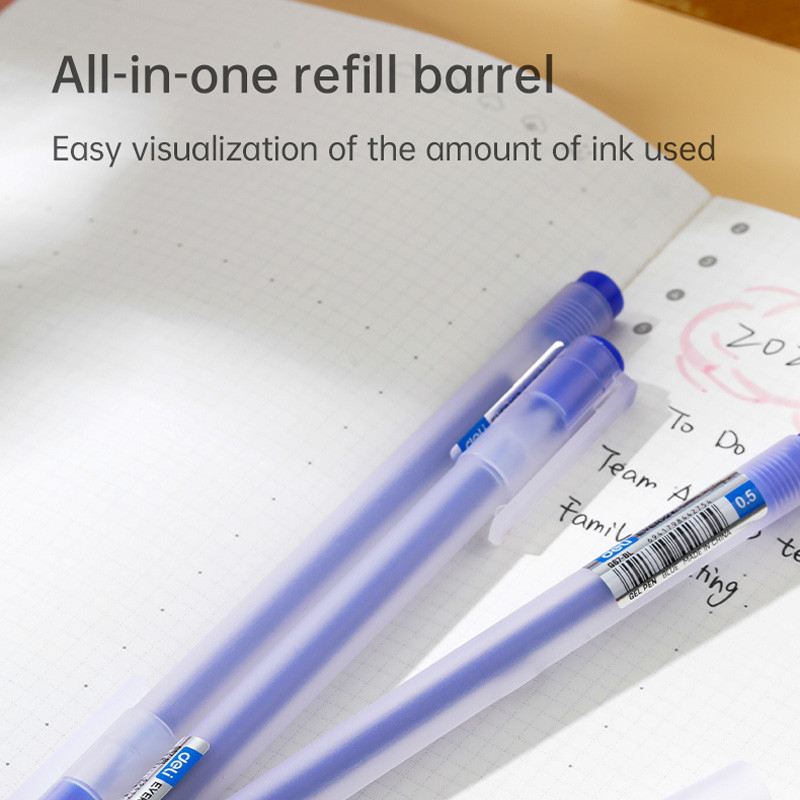 Jual Deli Gel Pen / Pulpen Gel 0.5mm Isi 12 pcs Tinta Banyak ATK Kantor ...