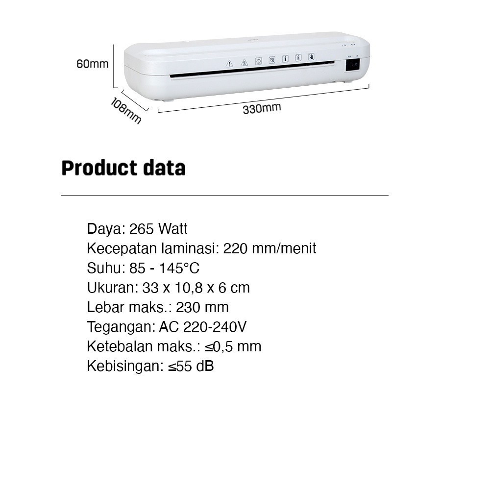 Jual Deli Laminator Mesin Laminating A4 F4 70-100 MIC Laminasi Hot ...