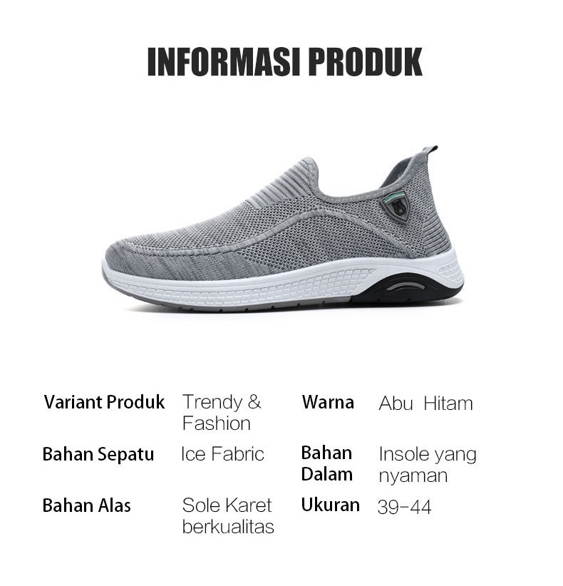 Jual Leedoo Sepatu Pria Slip On Kekinian Olahraga Sepatu Sneakers Pria Running karet Shoes ...