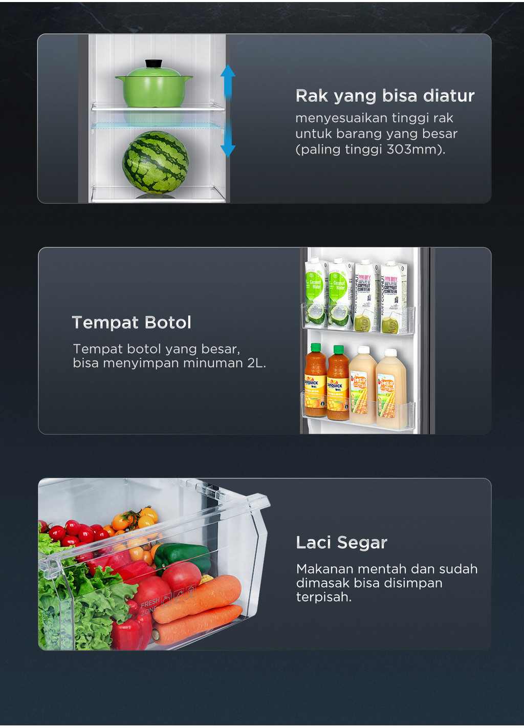 Jual TCL Kulkas 2 Pintu Side by Side – Kapasitas 547L - Metal Gray ...