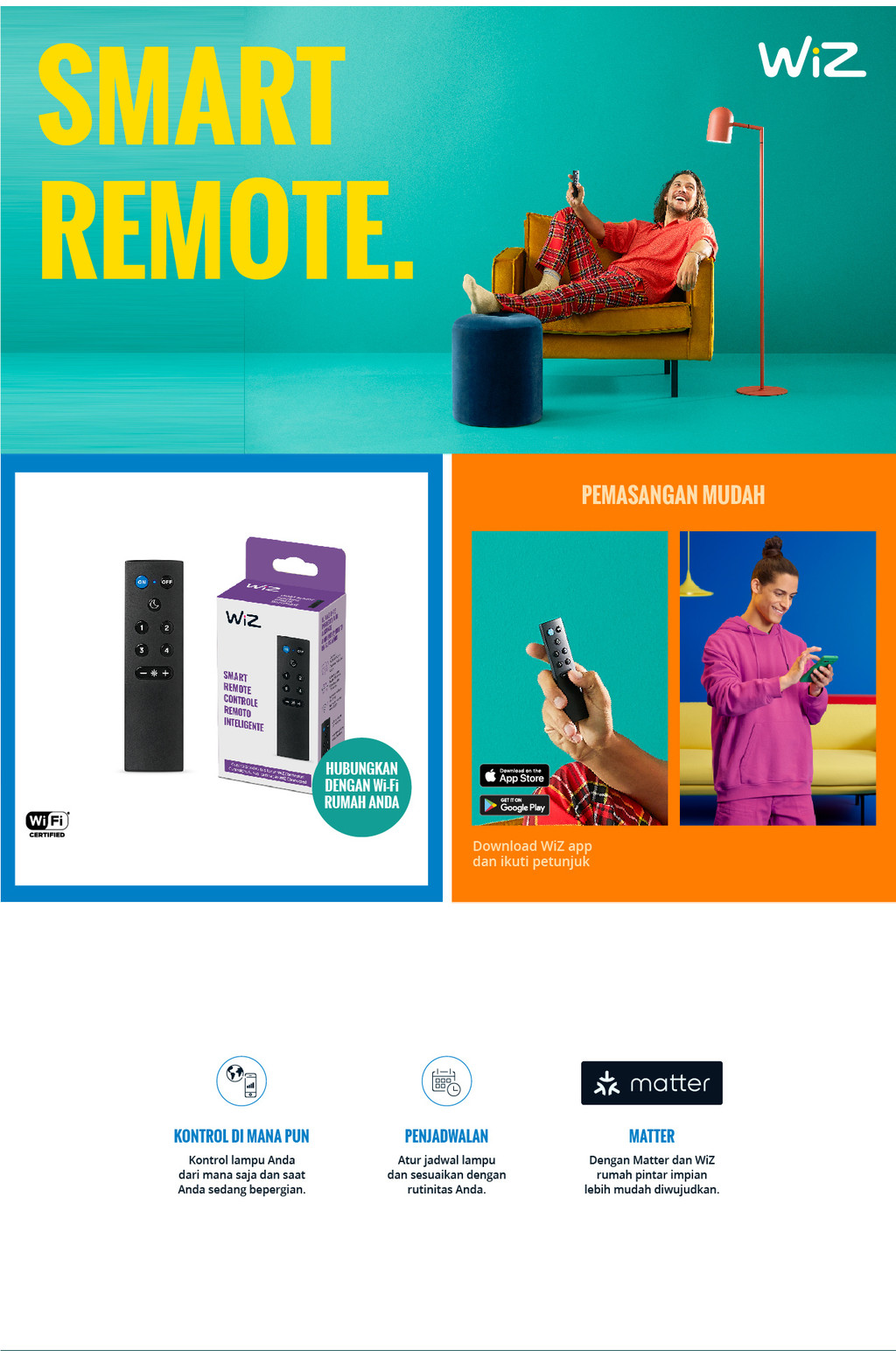 Jual WiZ Remote Control Aksesoris Lampu Smart LED | Shopee Indonesia