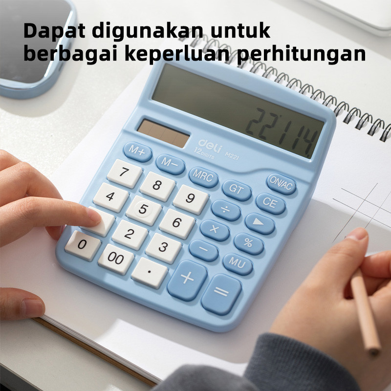Jual Deli Kalkulator Meja / Desktop Calculator Layar 12 Digit Warna Lucu EM221 | Shopee Indonesia