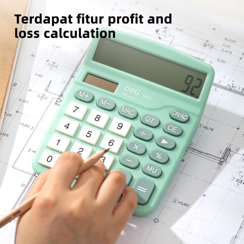 Jual Deli Kalkulator Meja / Desktop Calculator Layar 12 Digit Warna Lucu EM221 | Shopee Indonesia