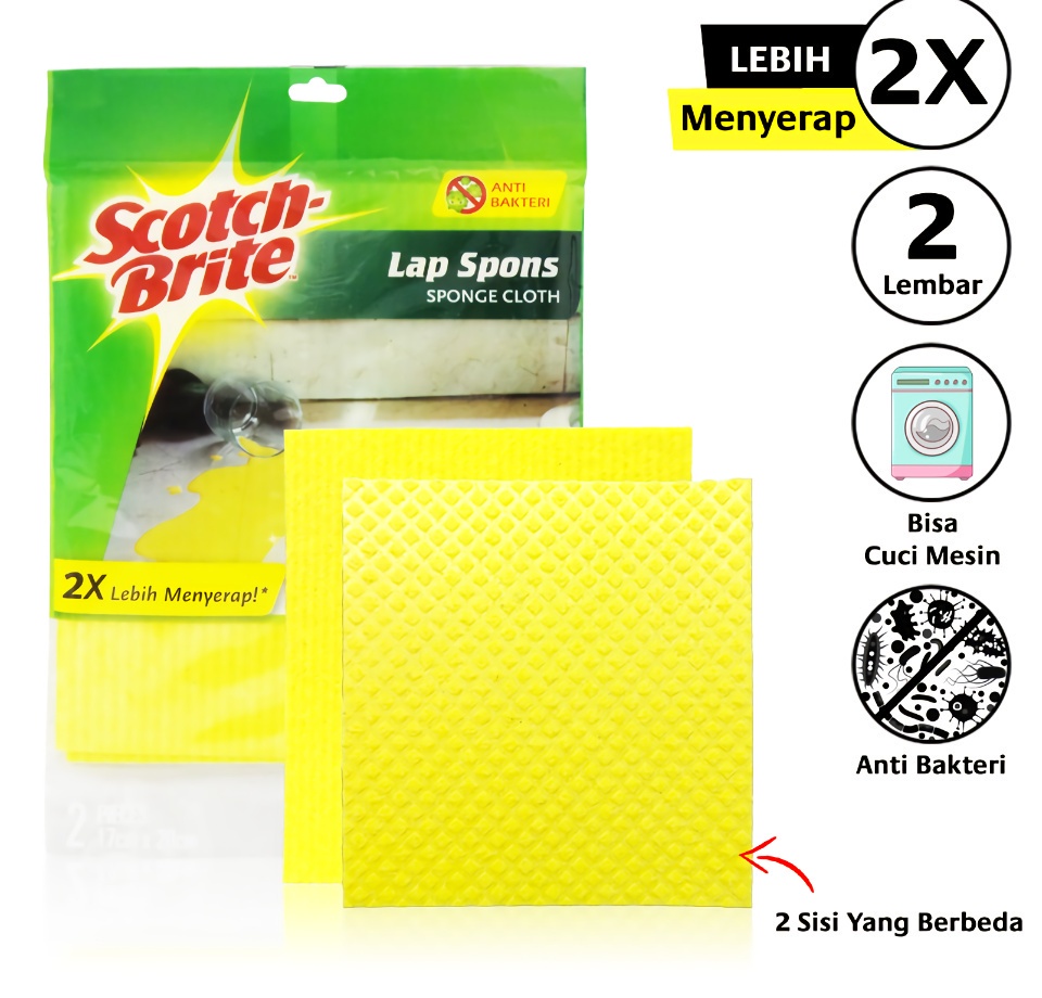 Jual 3M™ Scotch-Brite® Lap Spons, Daya serap tinggi dan tahan lama, 1 ...