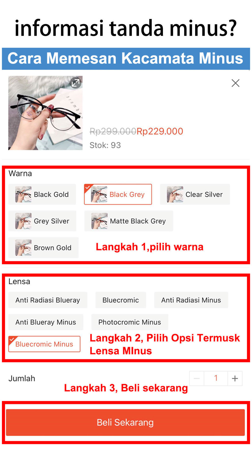 Jual Viendo Kacamata Minus Anti Radiasi Photocromic Bluecromic Wanita ...