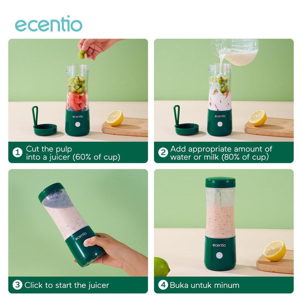 Jual ecentio juicer 6 mata pisau Juicer Blender 380ml Portable Jus juicer mini Usb Mini Mixer ...