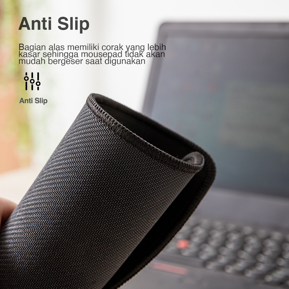 Jual Deli Mouse Pad / Tatakan Mouse Polos 25 x 20 cm Warna Hitam Anti ...