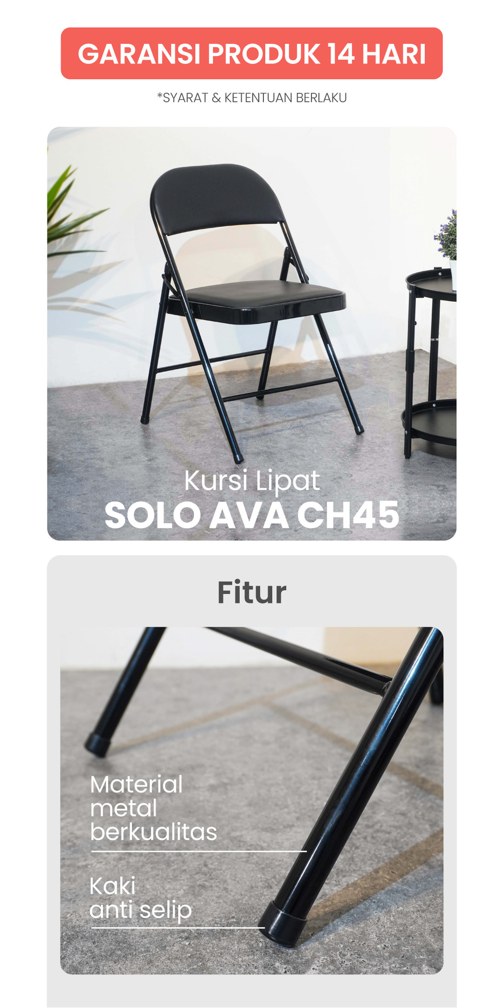 Jual Pira - Solo AVA CH45 Kursi Lipat Outdoor / Kursi Lipat / Kursi Cafe | Shopee Indonesia