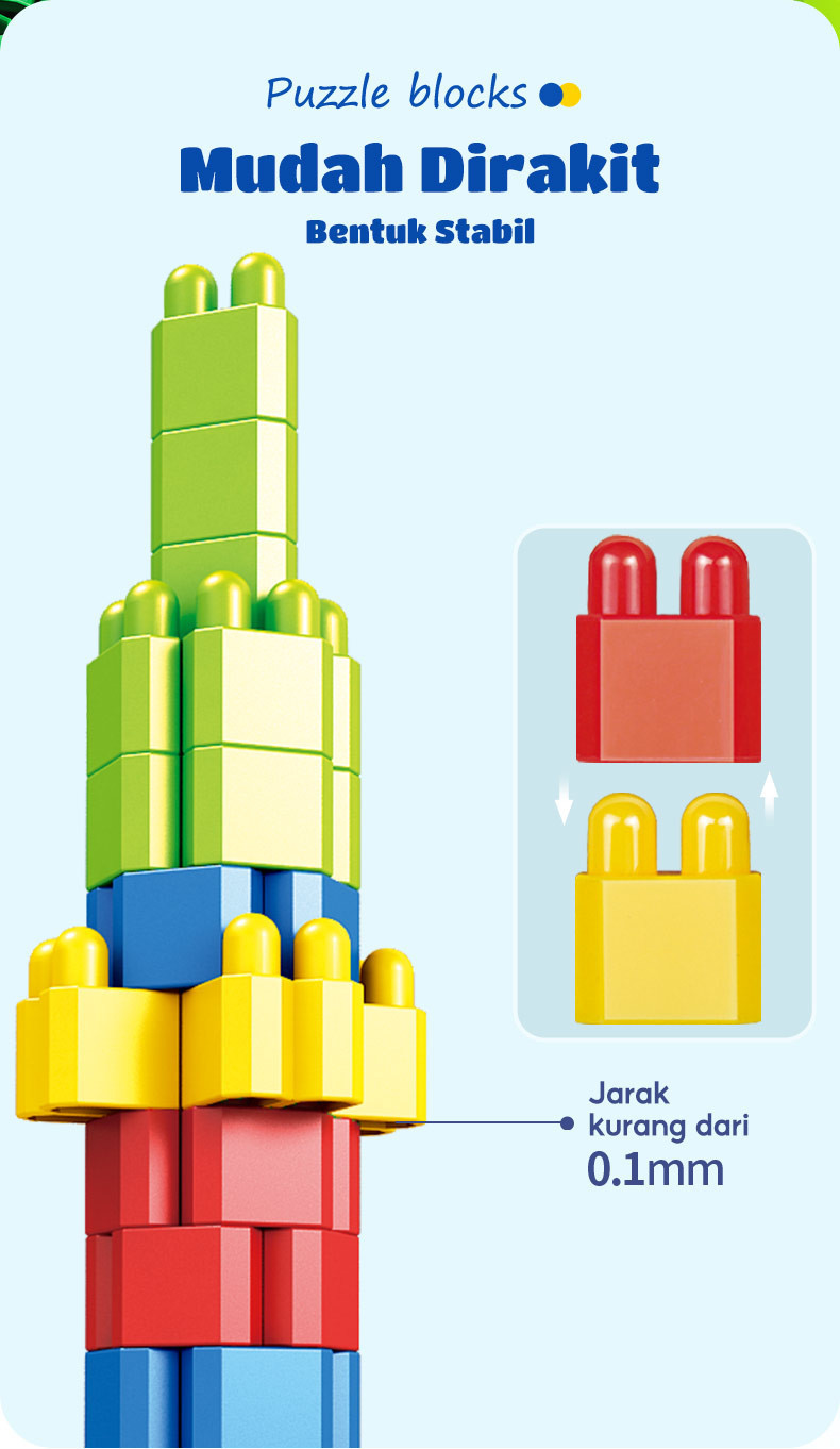 Jual OHSOME Yinerle Brick Balok Blok Bangunan Susun Anak DIY 260pcs ...