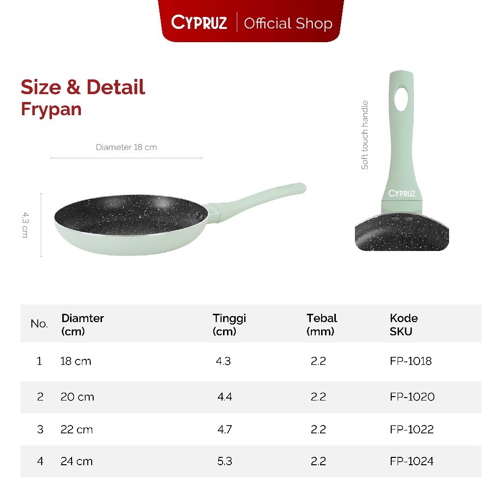 Jual Cypruz Wajan Penggorengan Anti Lengket Fry Pan Featherlight Series | Shopee Indonesia