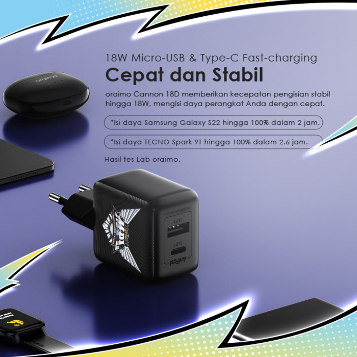 Jual oraimo Charger X MPL Mobile Legends Cannon 18D OCW-5183E Dual ...