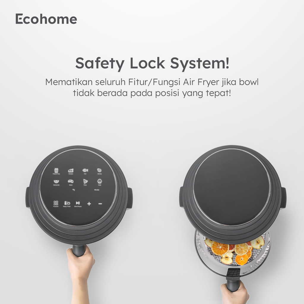 Jual ECOHOME Air Fryer & Dehydrator 8 in 1 Function EAF777 4.5L ...
