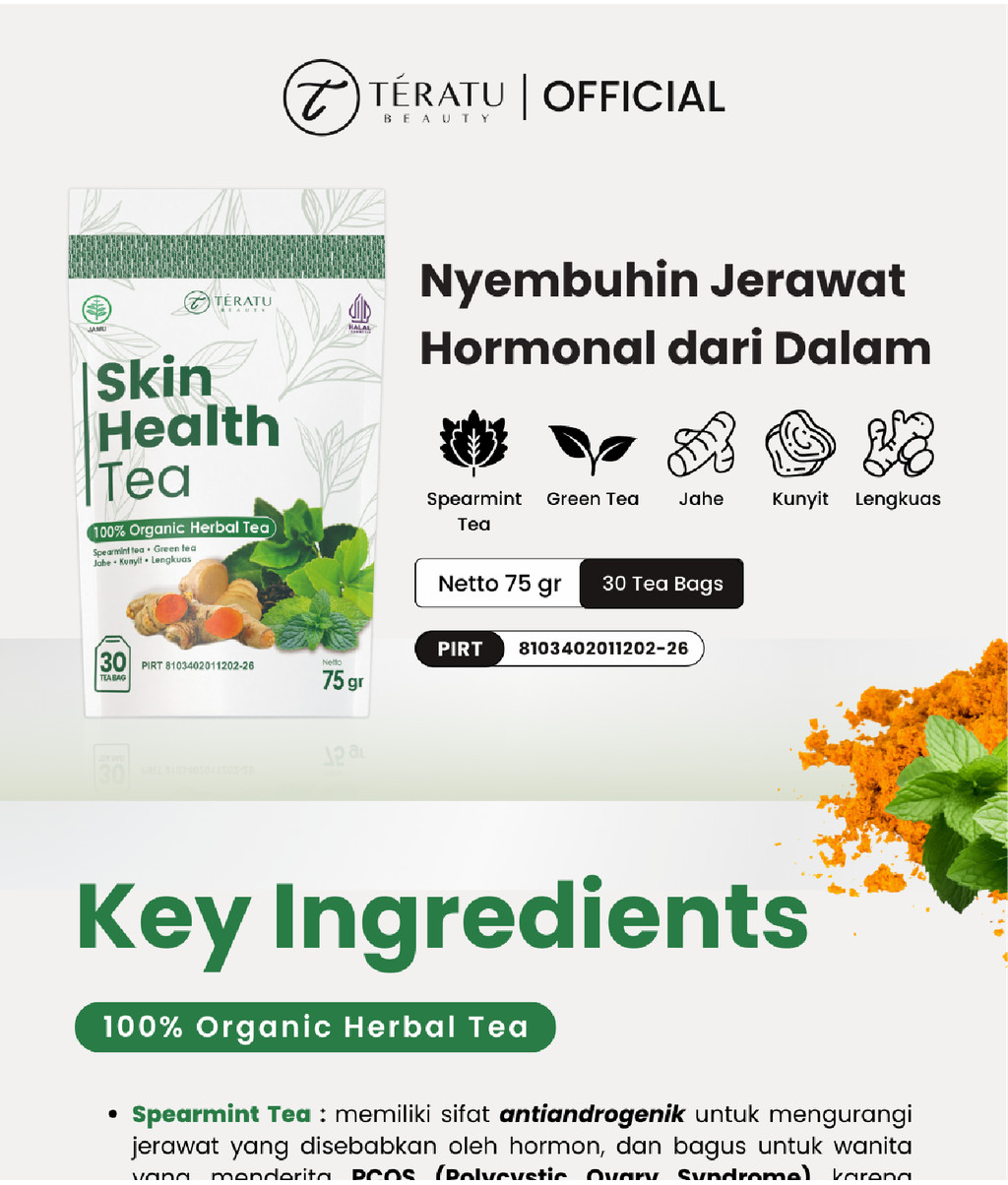 Jual TERATU BEAUTY Skin Health Tea - 30 Tea Bag (Teh Herbal Spearmint ...