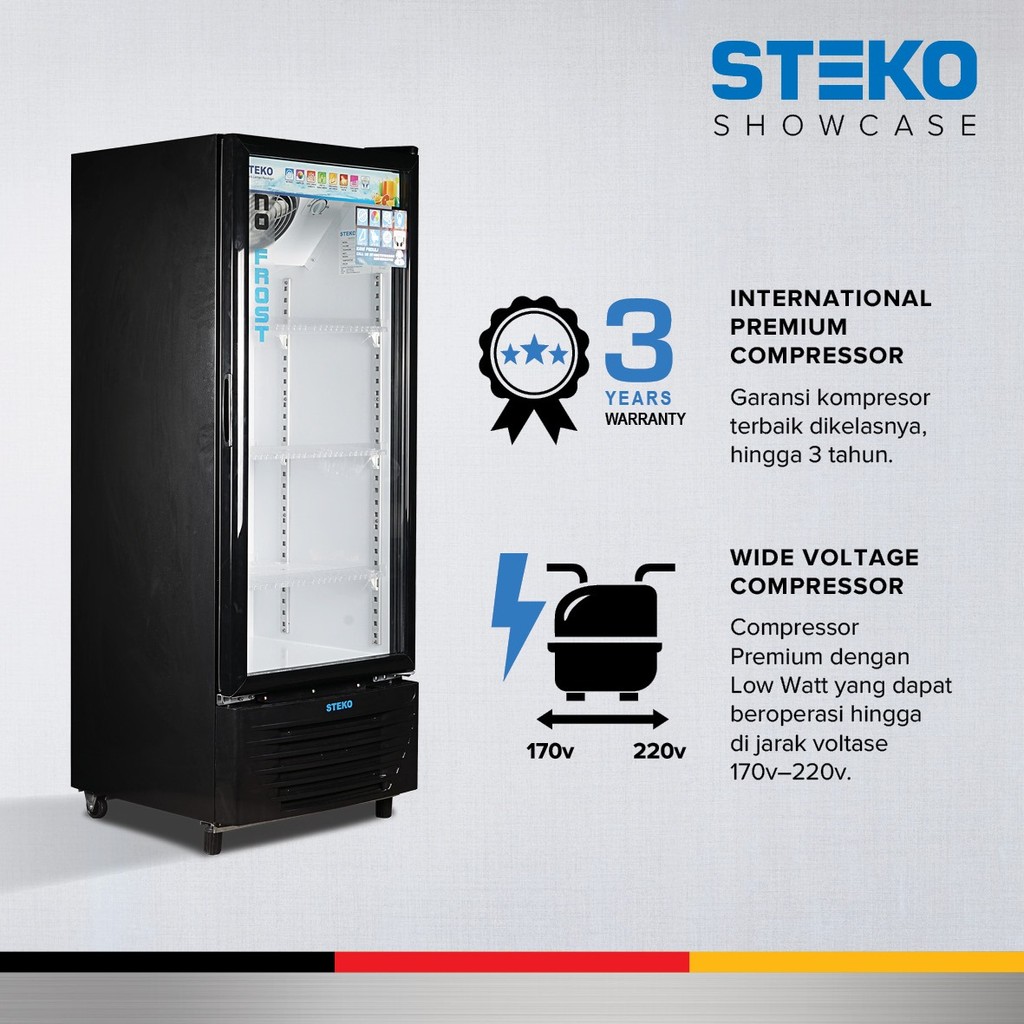 Jual Showcase Steko MG 180 | MG 200 | MG 220 | MG300 No Frost 180/200/220/300 Liter | Shopee ...