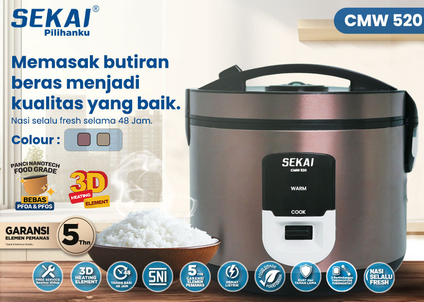 Jual SEKAI Rice Cooker / Penanak Nasi Magic Com Penghangat Nasi 3 in 1 ...