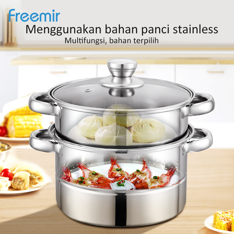 Jual freemir Panci Kukus Panci Rebus Panci Steamer 1/2/3 Tingkat ...
