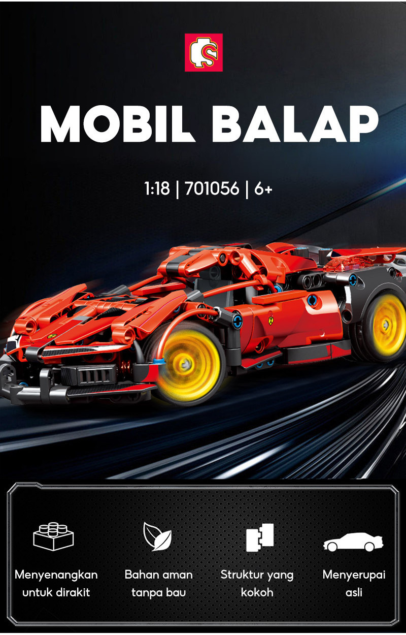 Jual OHSOME Senbao Building Blocks Car Toys Laki-laki Block Mobil Balap ...