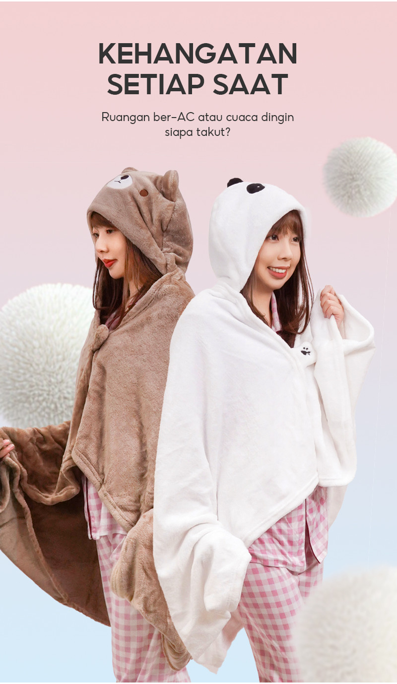 Jual OHSOME - Selimut Berkerudung Selimut Karakter Selimut Tidur Kantor ...
