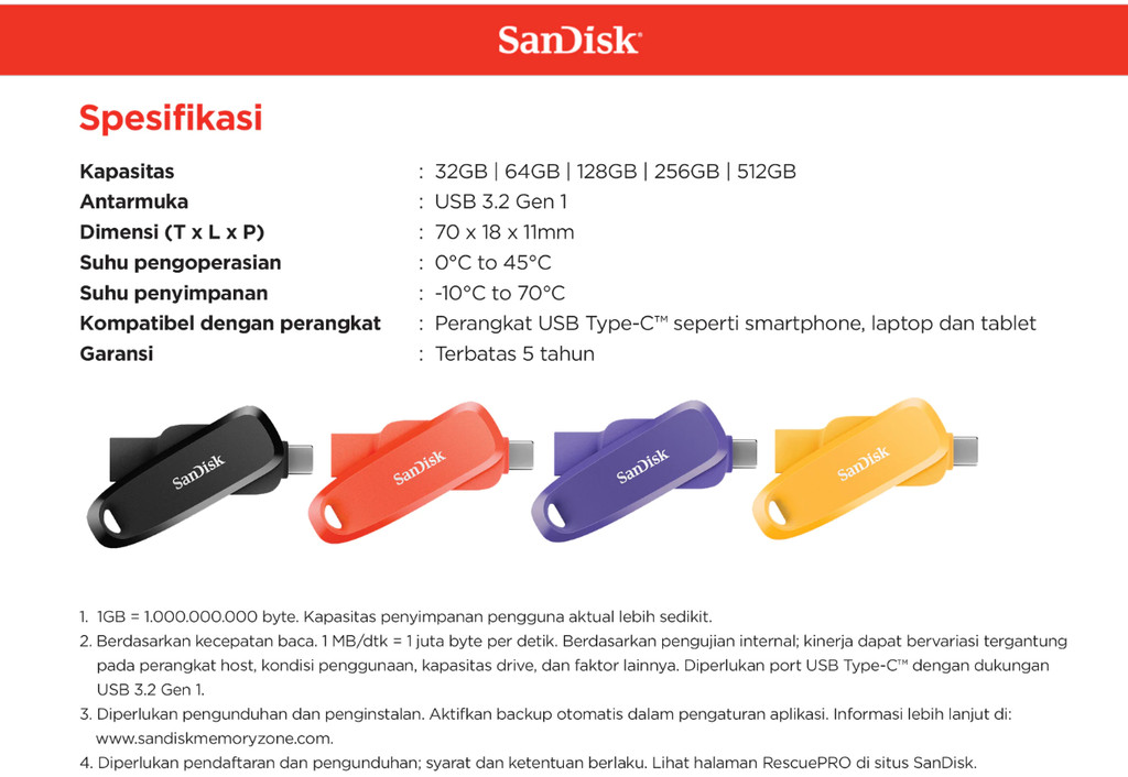 Jual Flashdisk OTG Type C 32GB 64GB 128GB 256GB SDDDC6 SanDisk for ...