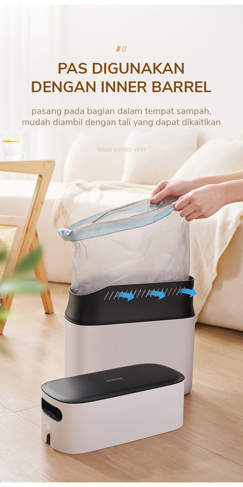 Jual ECOCO Refill Plastic Simple Zip Trash Can - Isi 75 Lembar Plastik ...