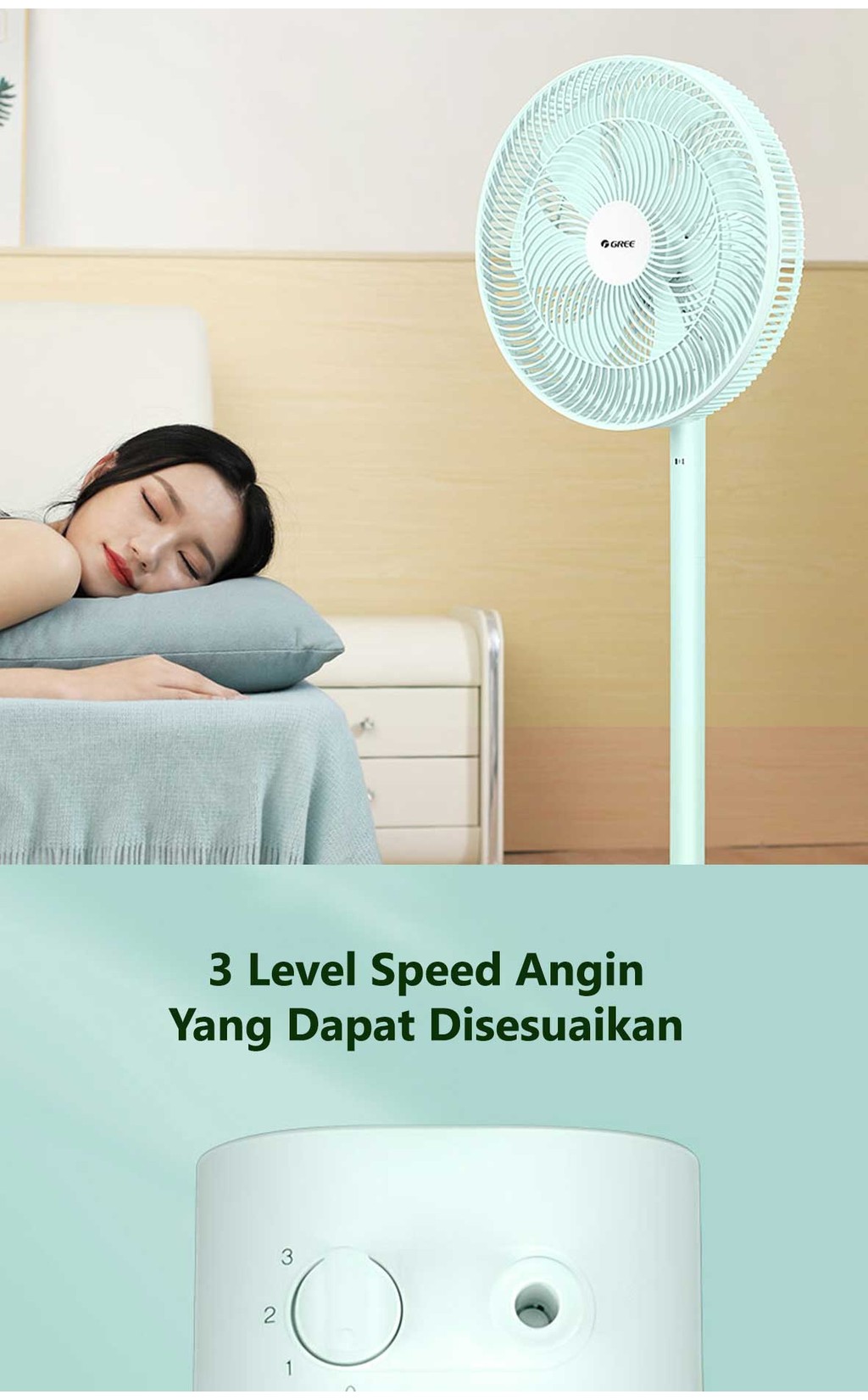 Jual GREE Kipas Angin Green Wind Fan Size 14 Inch 3 Level Speed - Model ...