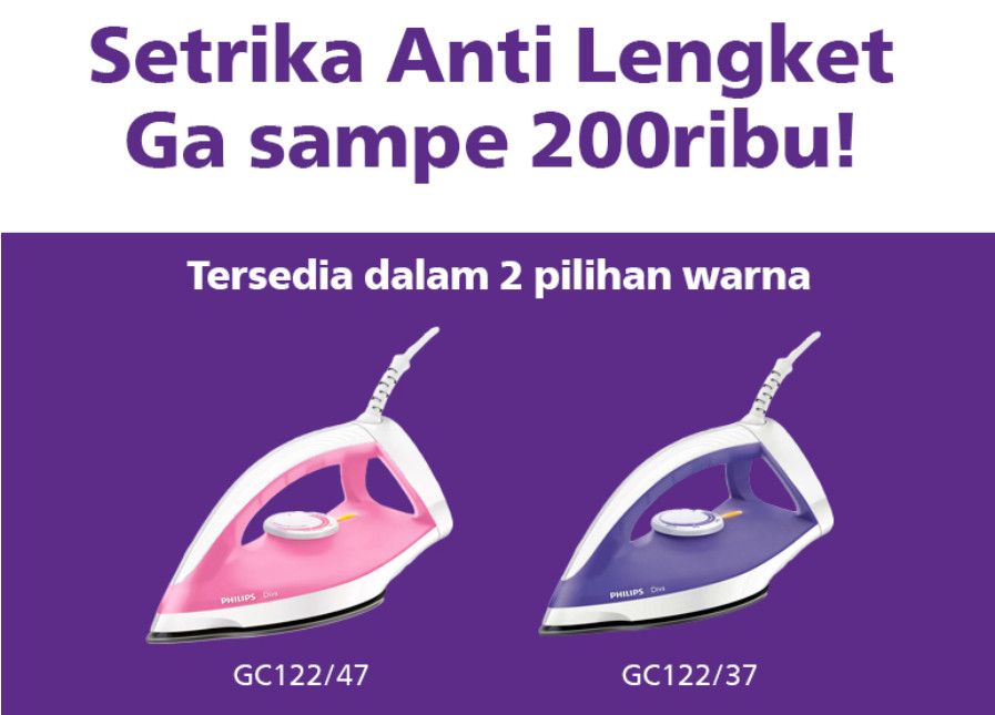 Jual COD PHILIPS GC122 dan DST0510 Setrika Kering 350 Watt - Hijau Biru ...