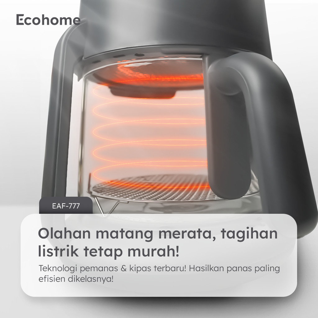 Jual ECOHOME Air Fryer & Dehydrator 8 in 1 Function EAF777 4.5L ...