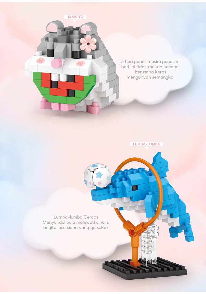 Jual OHSOME LOZ Animal Mini Building Blocks / Blok Mainan Brick Balok ...