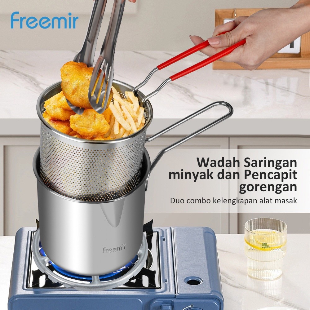 Jual 𝙋𝙧𝙤𝙢𝙤 𝙛𝙧𝙚𝙚𝙢𝙞𝙧 Deep Fryer Set Panci Penggorengan Rebus Stainless ...